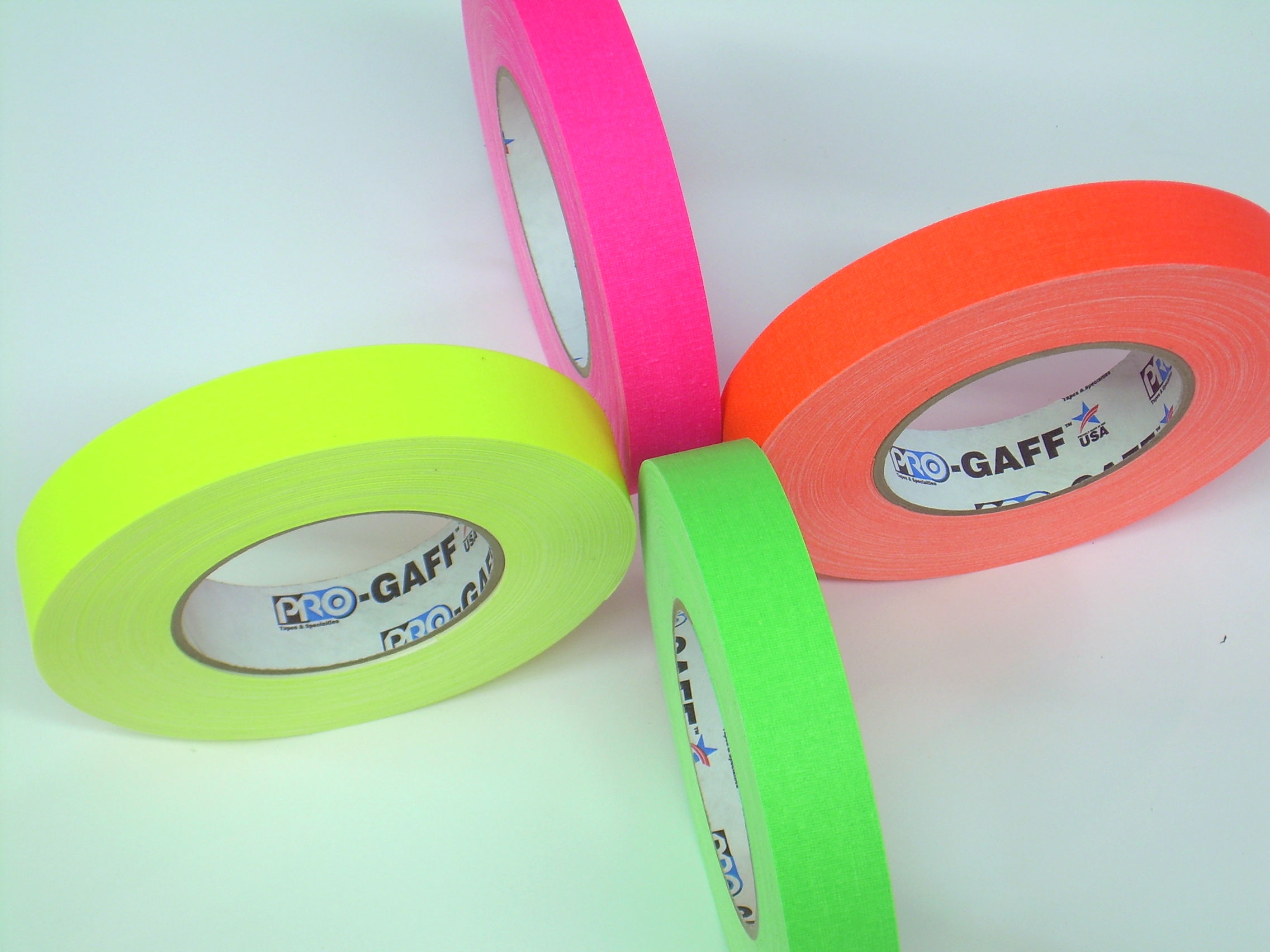 Camera Tape Fluorescent 1″ X 55 Yds. 4 Colors | Hollywood Expendables